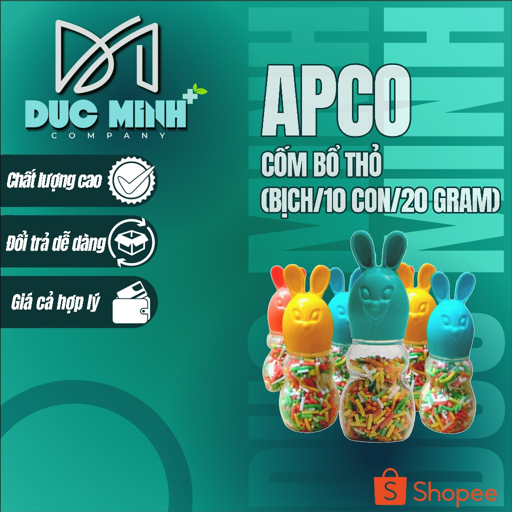 Cốm bổ thỏ apco bổ sung canxi, các vitamin nâng cao sức đề kháng (bịch/10 con/20 gram) | Shopee ...