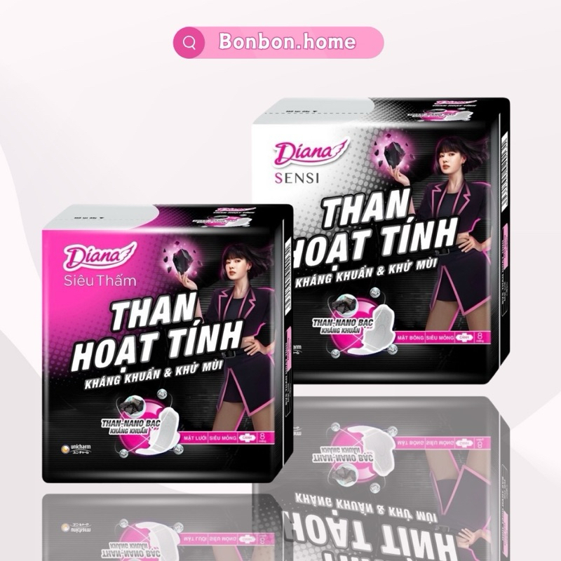 [BVS] Băng vệ sinh Diana Sensi/Siêu thấm Than Hoạt Tính siêu mỏng cánh ...