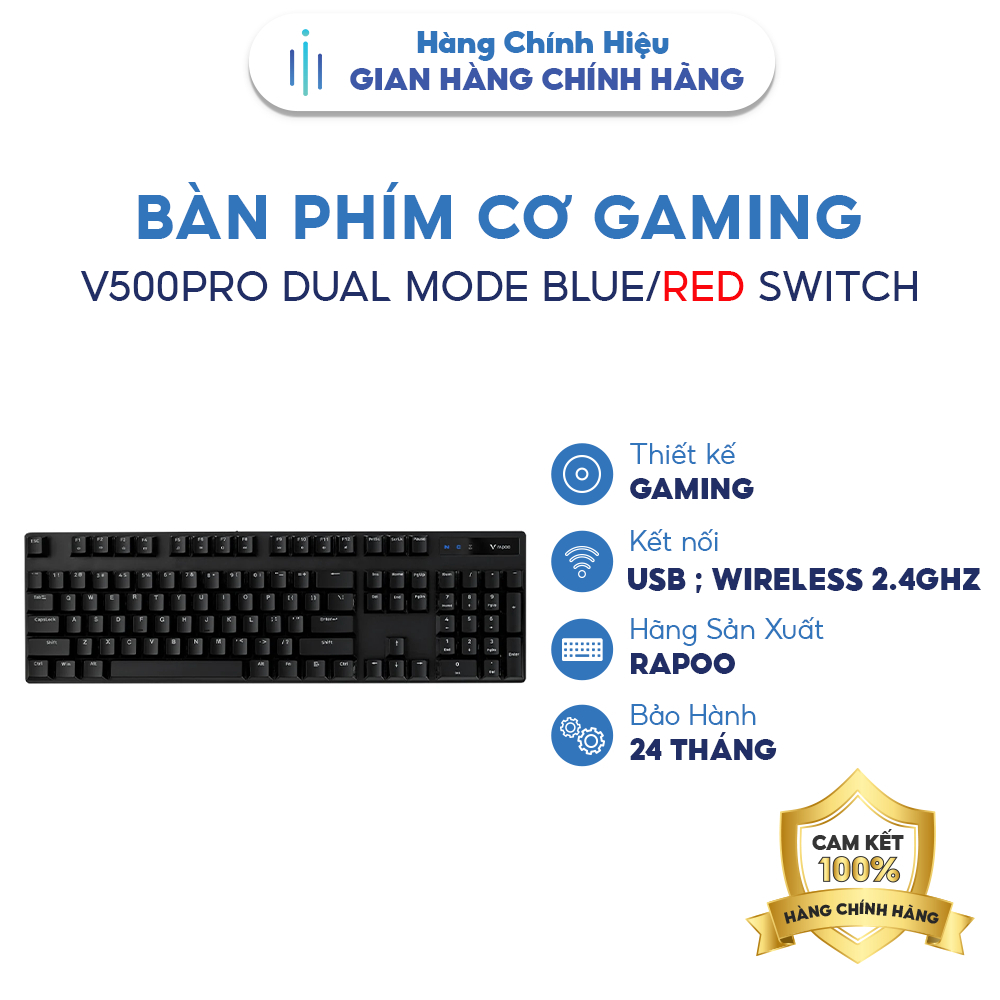 Bàn phím cơ Rapoo V500 Pro TKL87 Wireless 2.4Ghz | Shopee Việt Nam