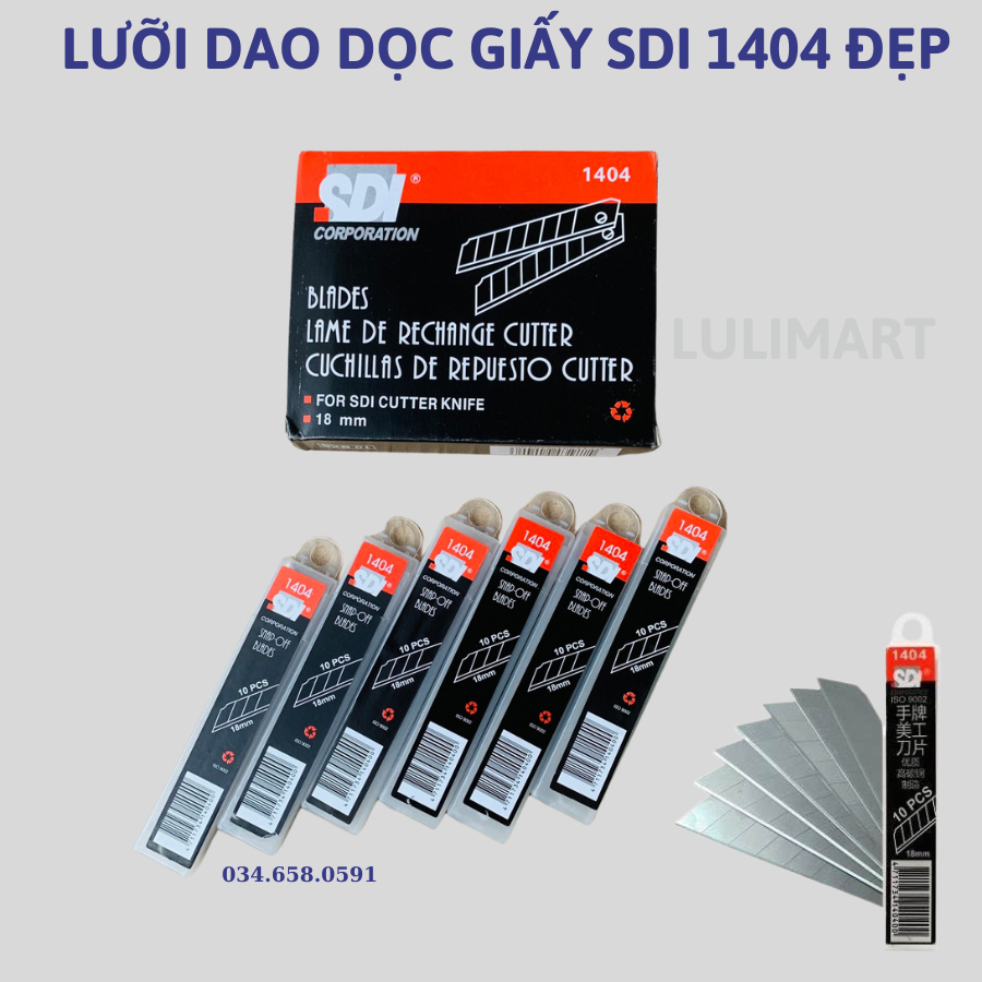 Lưỡi Dao Rọc Giấy Lớn SDI 1404 18mm, Hàng Đẹp ( Hôp 10 Lưỡi) | Shopee Việt Nam
