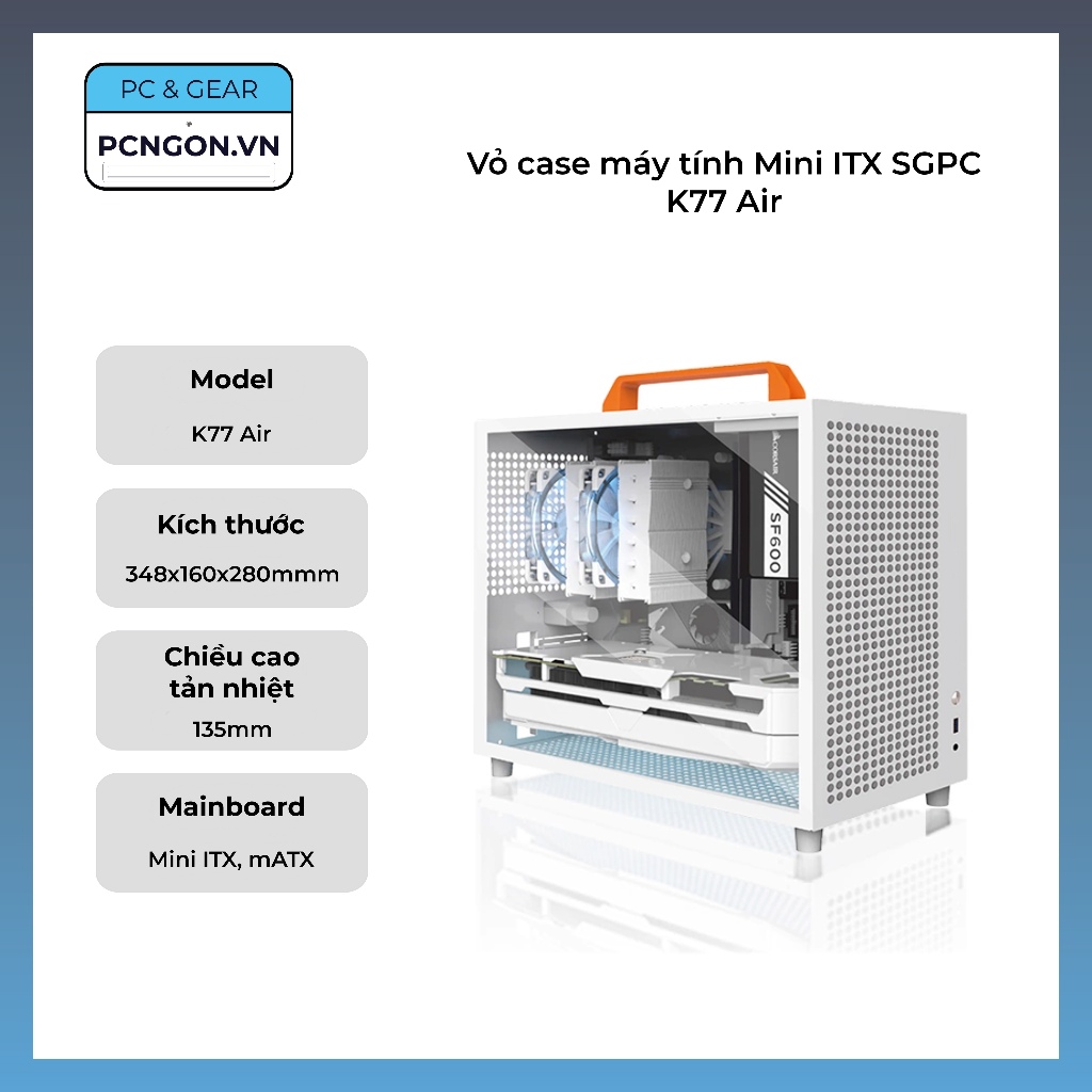 [PCNGON] Vỏ case máy tính Mini ITX SGPC K77 Air | Shopee Việt Nam