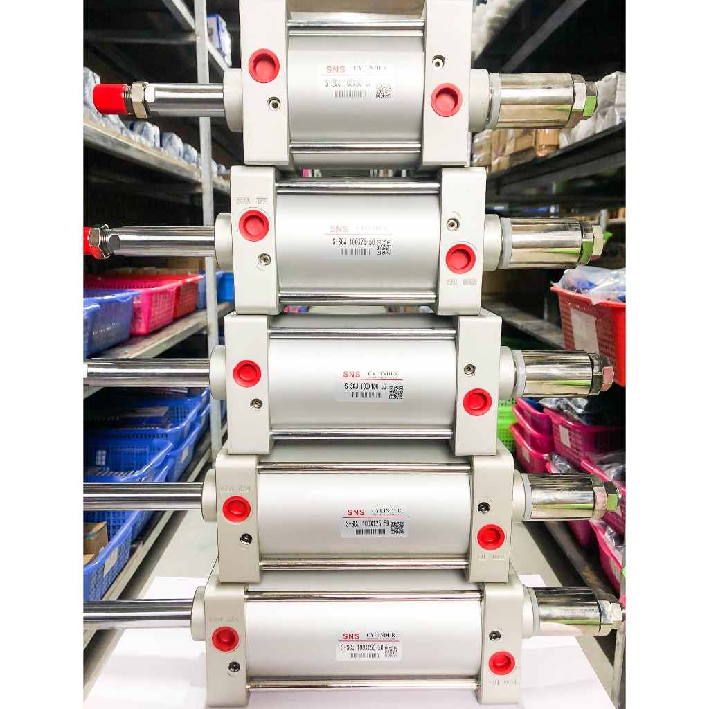 Xi lanh khí nén SNS SCJ100 - Xi lanh hai đầu chỉnh SCJ 100 SNS ( chính ...
