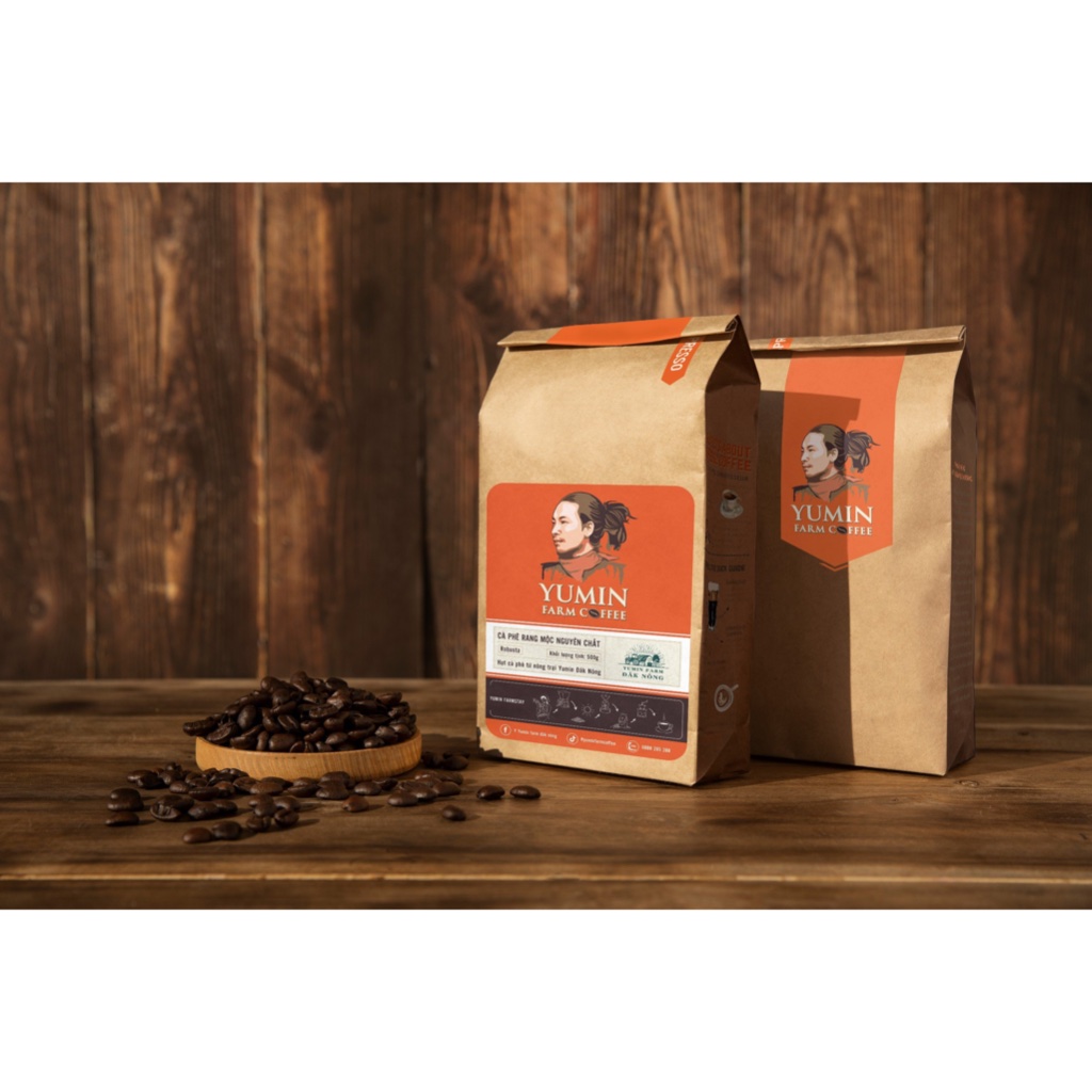 1KG Cà phê RANG MỘC - NGUYÊN CHẤT (100% Robusta) Yumin Farm Coffee | Shopee Việt Nam