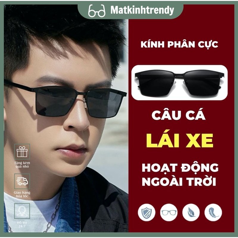 Kính mắt MKTRENDY kính râm phân cực chống bụi đi đường chống chói chồng tia UV thời trang nam nữ ...
