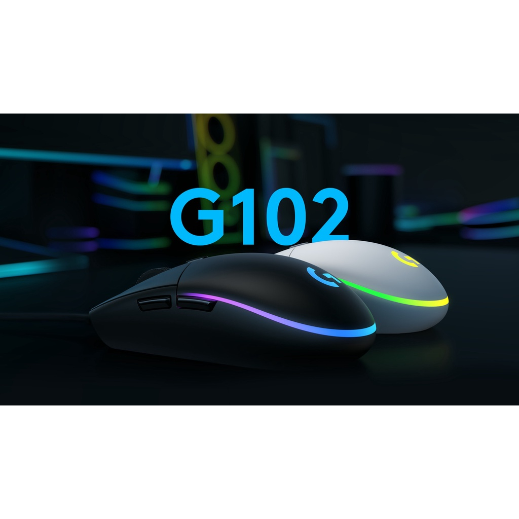 Chuột gaming Logitech G102 Gen 2 Lightsync Black/White (App chỉnh led RGB, 6 nút lập trình ...