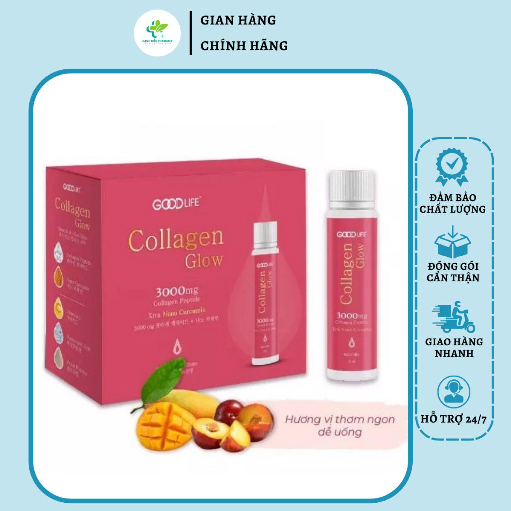 Nước uống Collagen Goodlife Collagen Glow 3000mg (Hộp 10 ống x 25mL ...