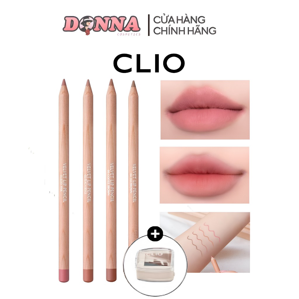 Chì Kẻ Môi CLIO VELVET LIP PENCIL SET chì kẻ viền môi Clio | Shopee ...