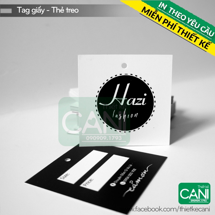 1000c Tag giấy Tem giấy treo quần áo thoi vuông 4 x 4cm In theo yêu cầu ...