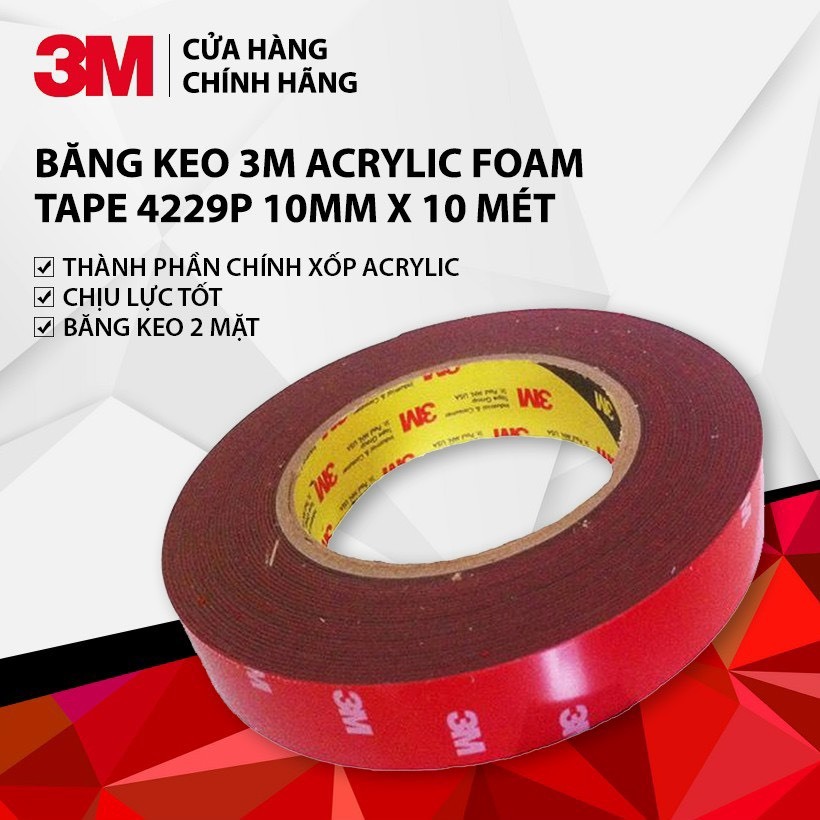 4229 3M_BĂNG KEO XỐP ACRYLIC 3M 4229P, MÀU XÁM ĐẬM, NHIỀU KÍCH THƯỚC ...