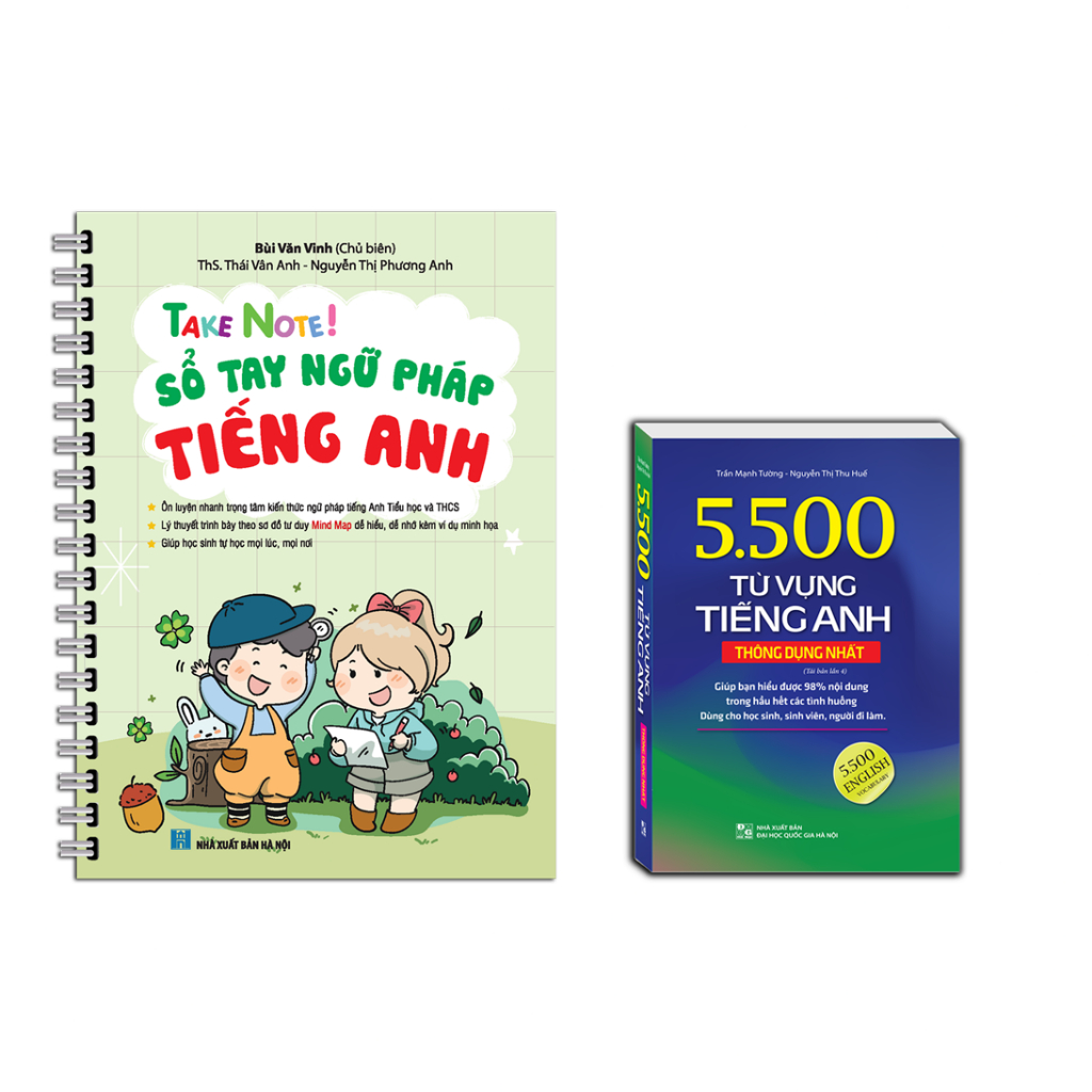 Sách - Combo 2c - TAKE NOTE ! Sổ tay ngữ pháp tiếng anh (gáy lò xò ...