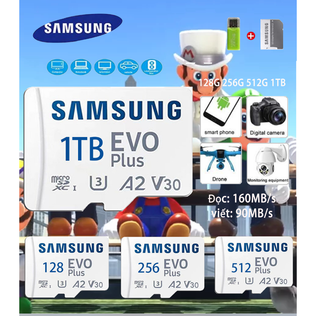 Samsung Memory Card 1TB A2 Storage Tốc độ cao C10 Recorder Giám sát ...