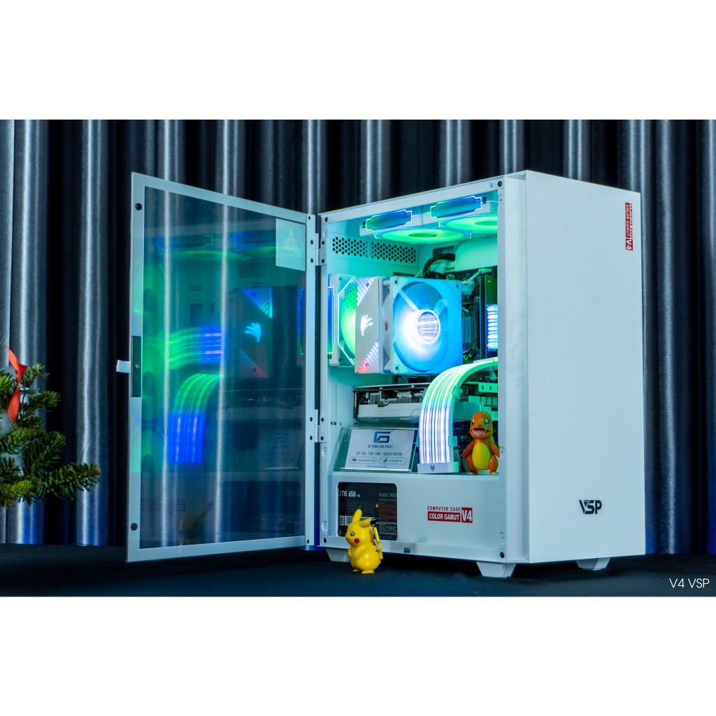 Vỏ Case Máy Tính VSP V4 Thép kính mặt hông Mid tower M Atx - Hàng Chính Hãng Trắng Hồng Xanh Đen ...