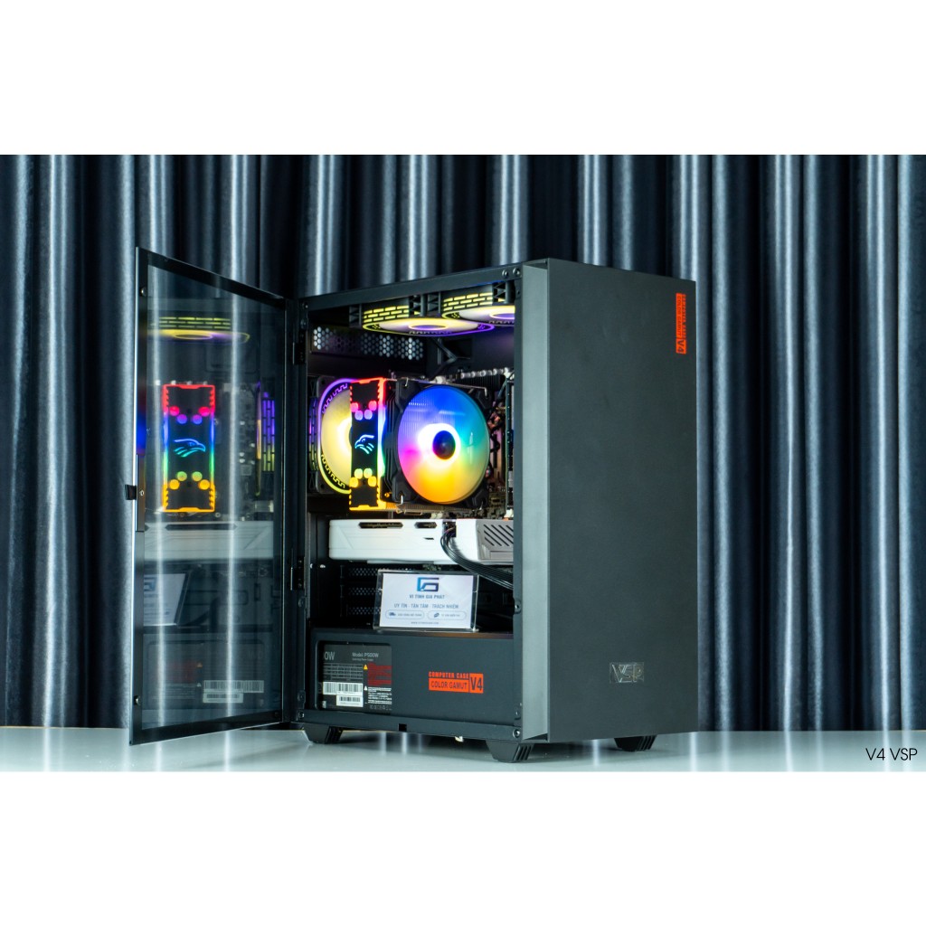 Vỏ Case Máy Tính VSP V4 Thép kính mặt hông Mid tower M Atx - Hàng Chính Hãng Trắng Hồng Xanh Đen ...