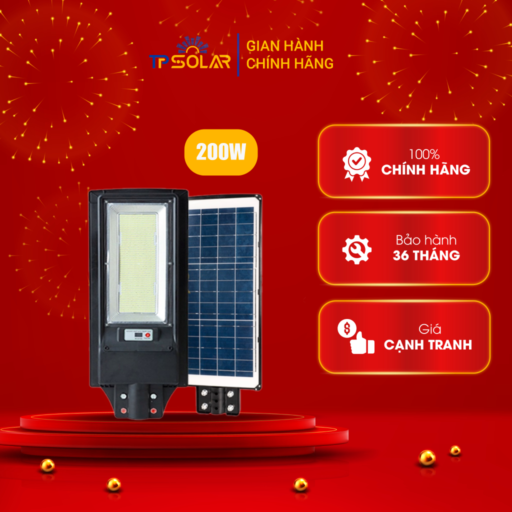 Đèn Liền Thể,Đèn Đường Năng Lượng Mặt Trời 200W Cảm Biến Chuyển Động, Siêu Sáng TP-D200 TPSolar ...