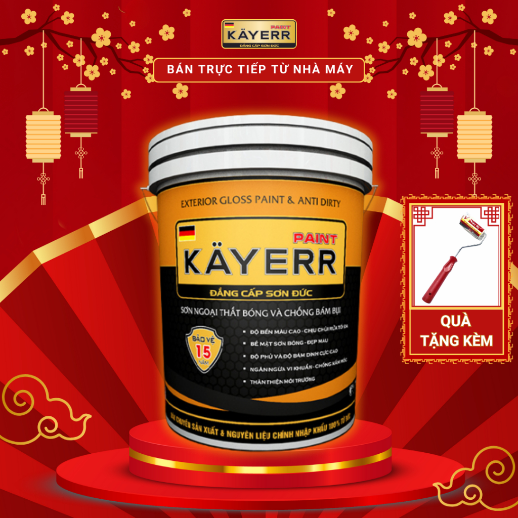 [CHÍNH HÃNG] Sơn bóng ngoại thất cao cấp KAYERR K86 5 lít nhiều màu chống bám bụi chống tia cực ...