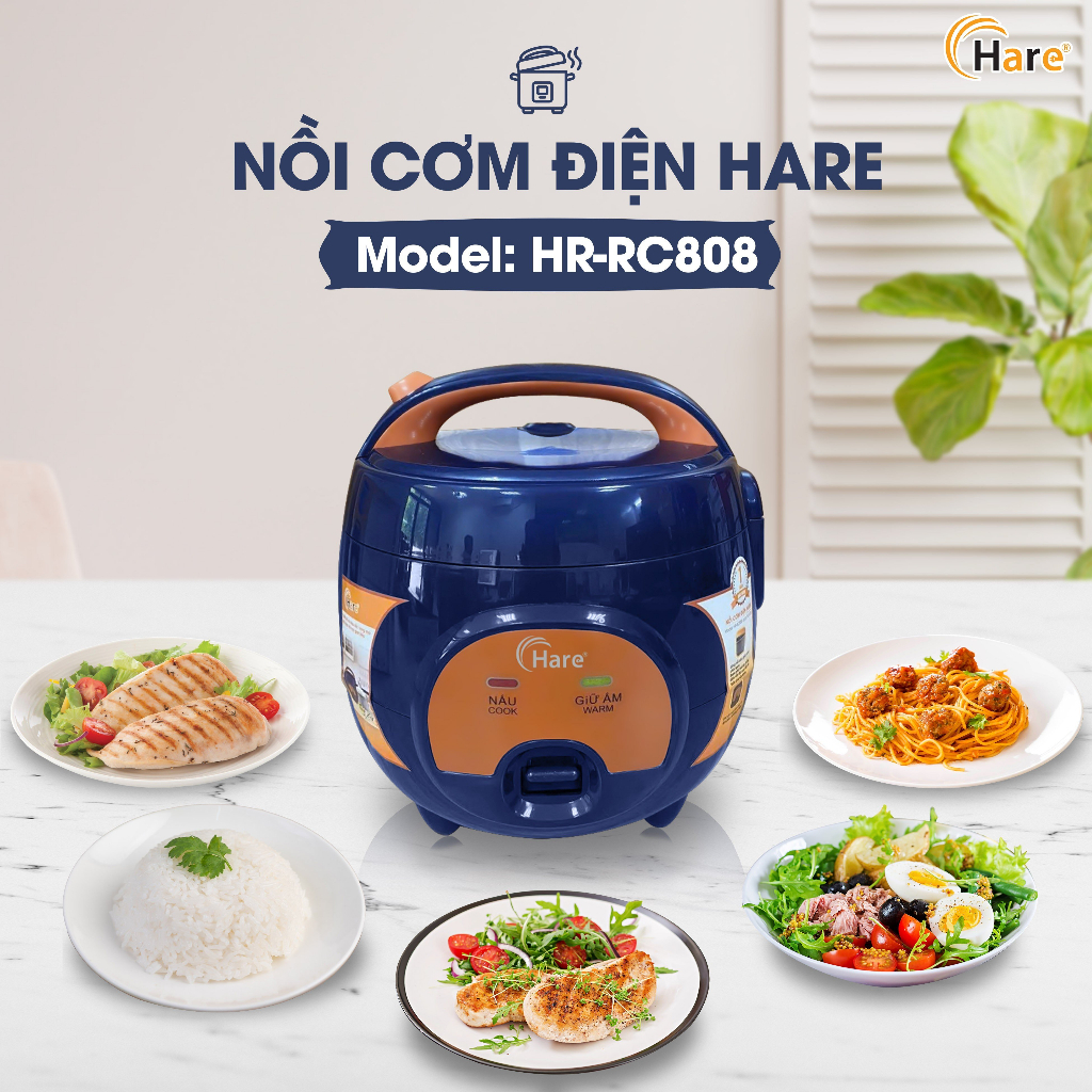 Nồi cơm điện HR-RC808 (0.8L) chống dính - thương hiệu Hare - bảo hành 12 tháng | Shopee Việt Nam