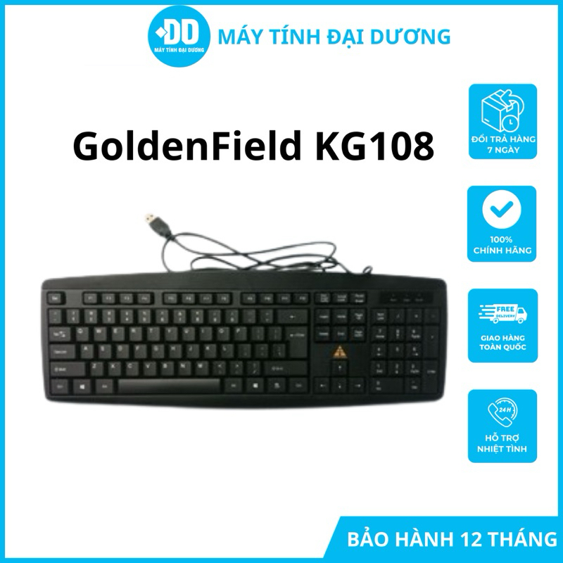 Bàn phím Golden Field KG108 Bàn phím có dây thiết kế gọn nhẹ | Shopee Việt Nam