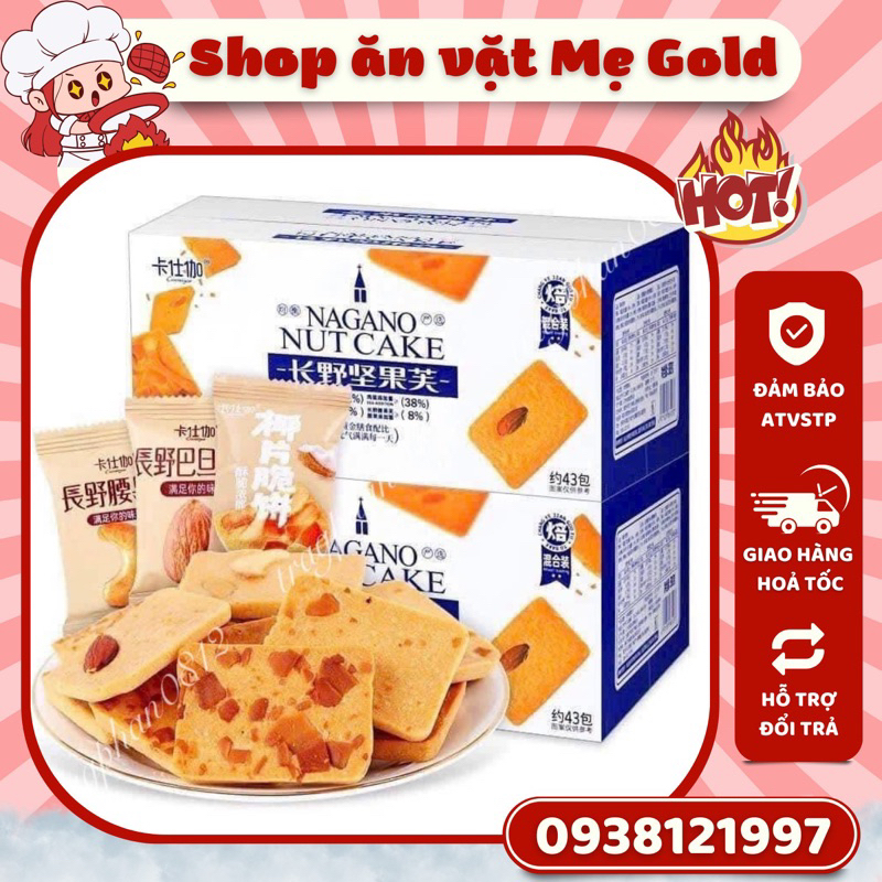 Bánh quy giòn mix hạt dinh dưỡng, bánh quy hạt ngũ cốc Nagano Nut cake (hộp ~400g) | Shopee Việt Nam