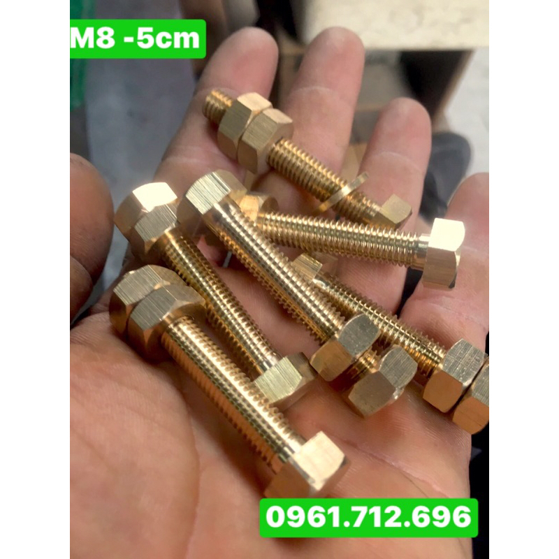 Ốc đồng M8 dài 5cm (bu long + 2 ecu + long den phẳng) | Shopee Việt Nam