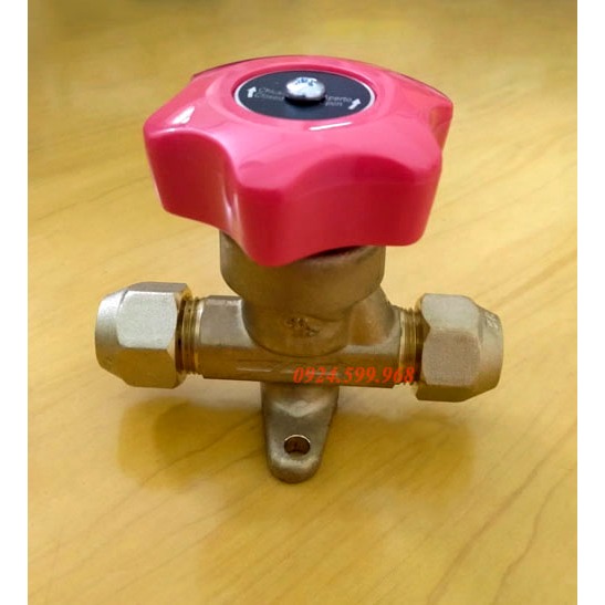 Van chặn tay phi 10 - Van chặn gas lạnh bằng đồng phi 10 - Hand valve ...