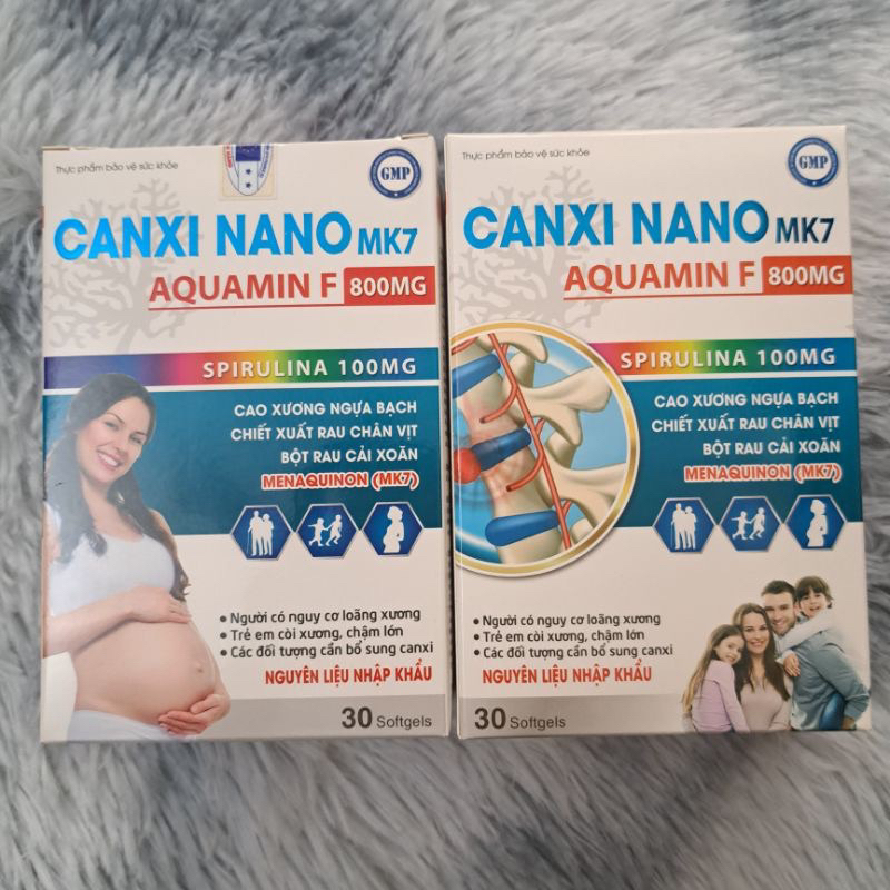 Viên uống CANXI NANO MK7 AQUAMIN F 800mg - Cao xương ngựa bạch - Canxi tảo biển đỏ bổ sung Canxi ...
