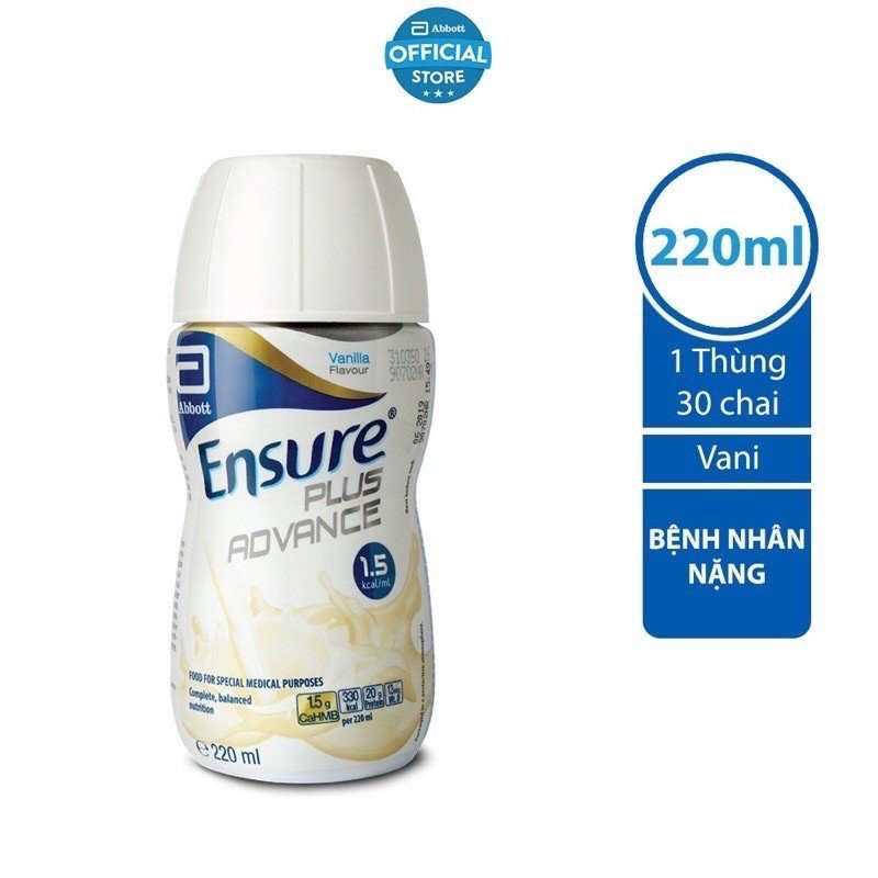 Thùng 30 chai sữa ensure plus advance 220ml - cao năng lượng date mới ...