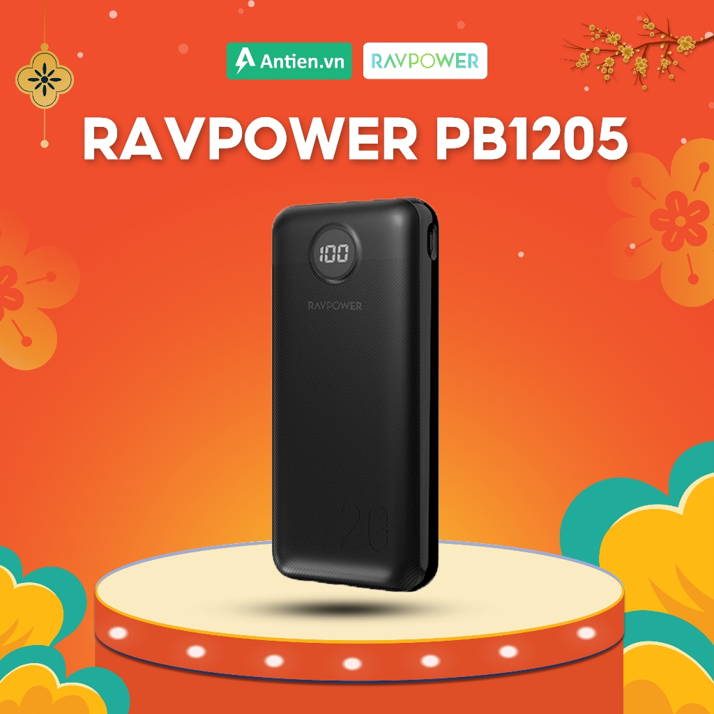Pin dự phòng RAVPower RP-PB1205 dung lượng 20000mah, 3 cổng sạc nhanh ...