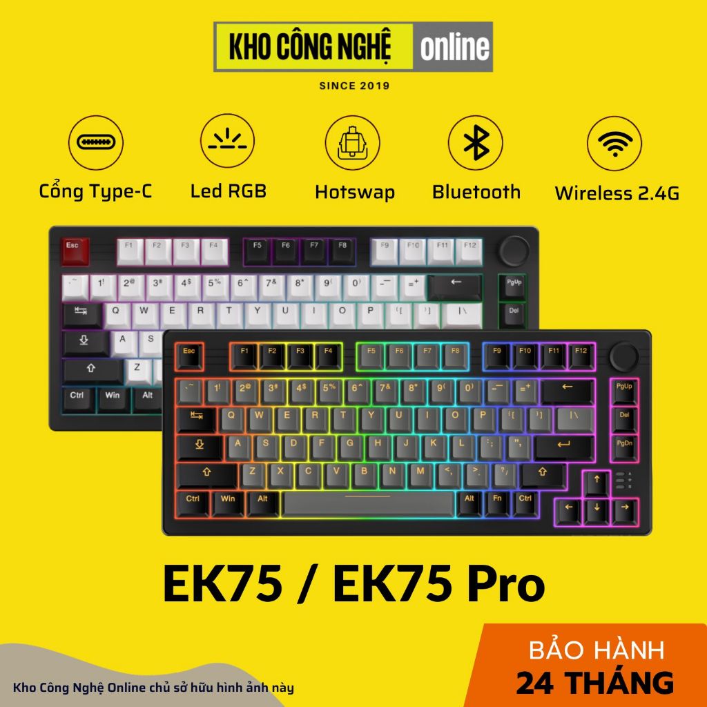 EK75 - Bàn phím cơ DAREU EK75 / EK75 PRO (3 Mode, Gasket Mount, Led RGB) | Shopee Việt Nam