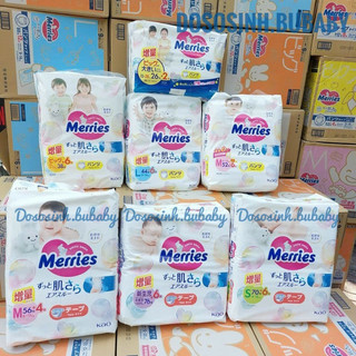 Bỉm MERRIES nội địa Nhật cộng miếng đủ size NB82 dán/ S76 dán/ M60 dán ...