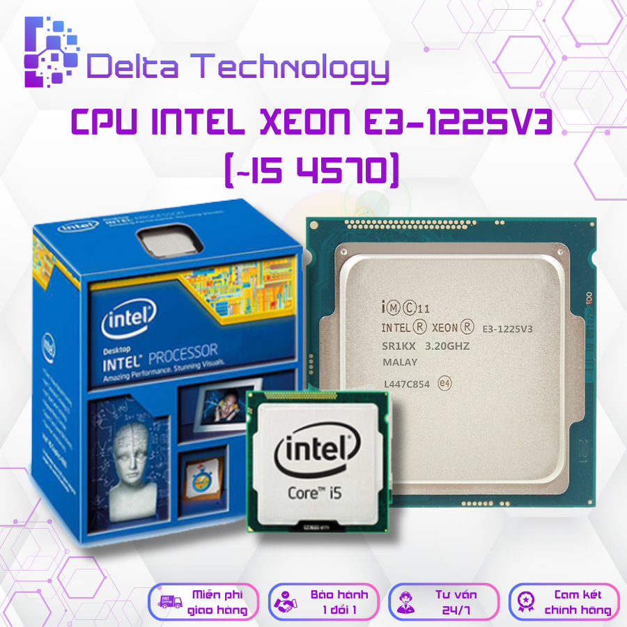CPU Intel Xeon E3-1225v3 (~i5 4570) - Tốc độ Upto 3.6Ghz, 4 nhân 4 ...