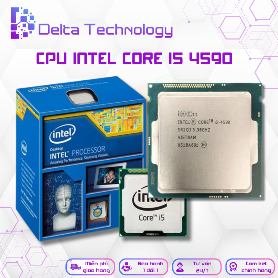 CPU Intel Core i5-4590 - Tốc độ Upto 3.7Ghz, 4 nhân 4 luồng, 6MB Cache ...