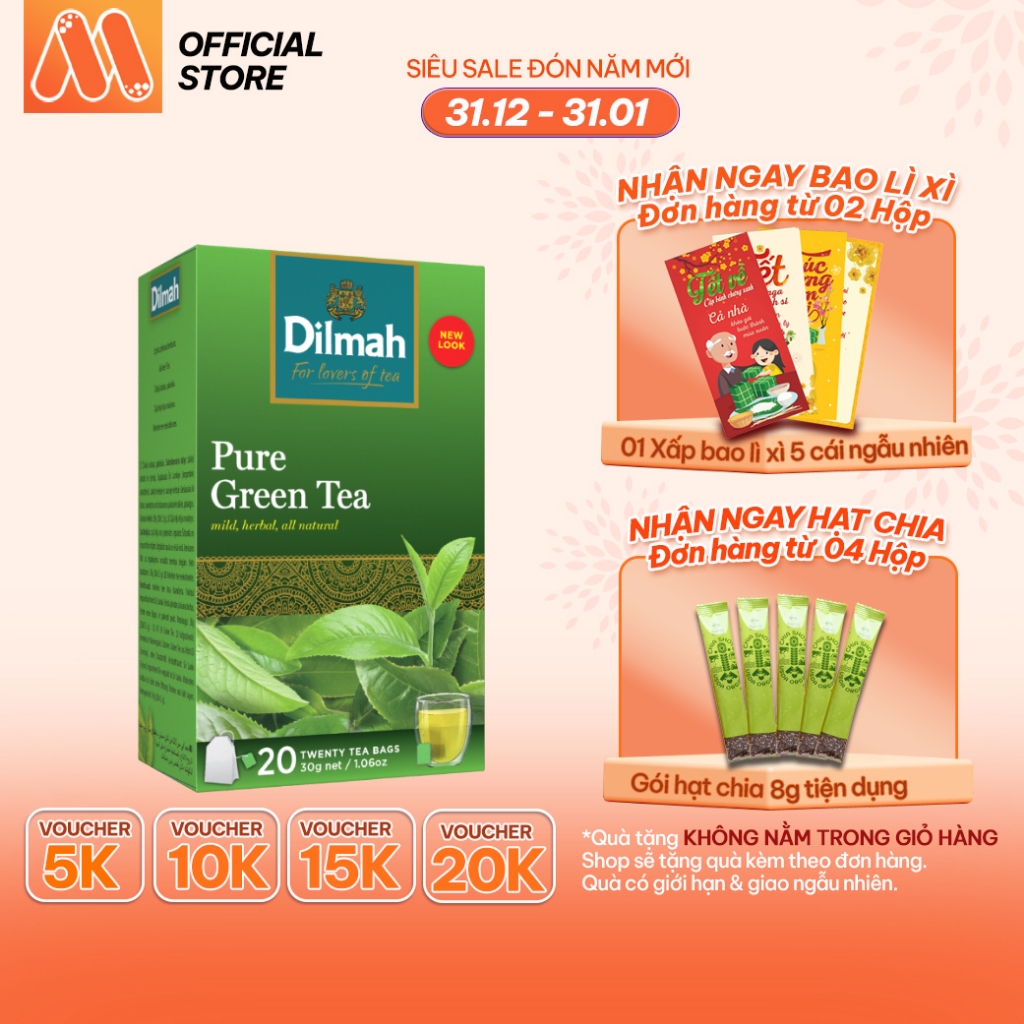 Trà Xanh Dilmah Original - Pure Green 30g | Shopee Việt Nam