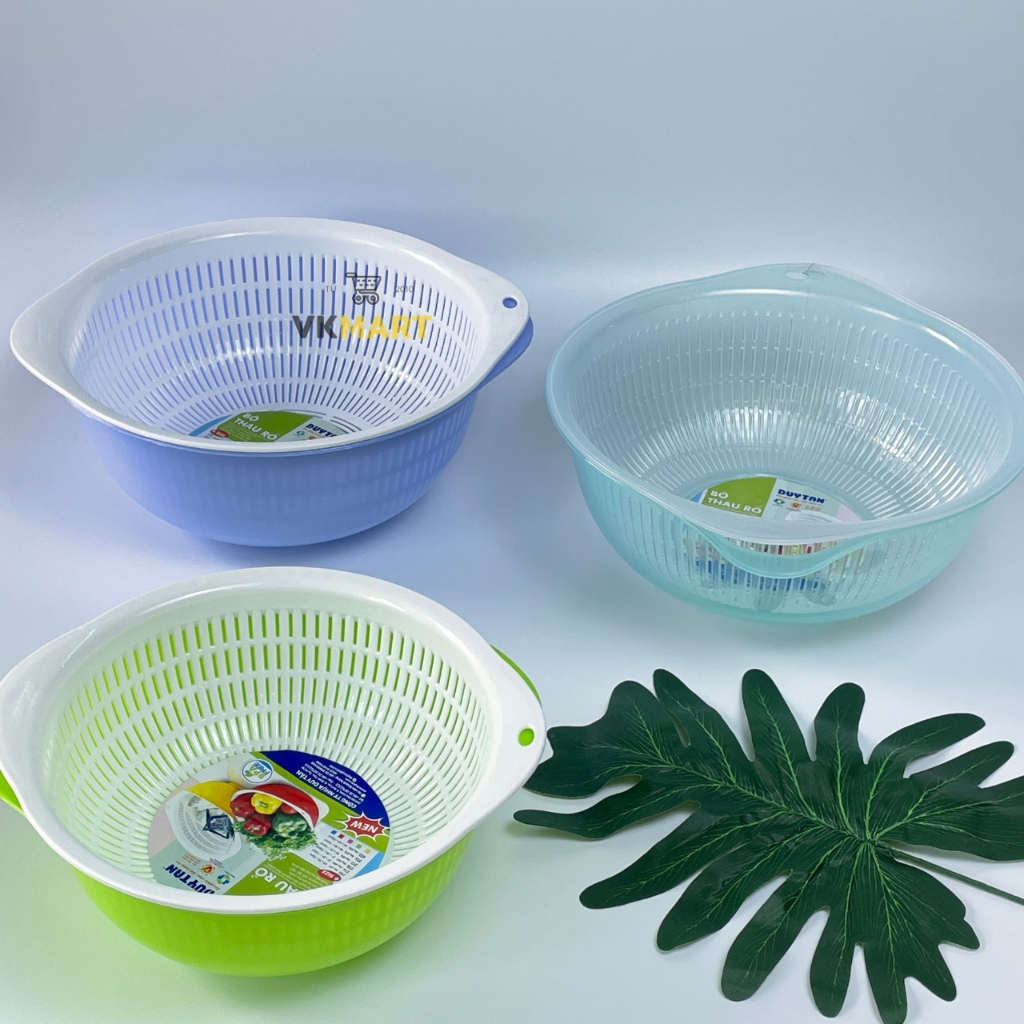 Bộ thau rổ 2 in 1 nhựa Duy Tân, đa năng dùng rửa thực phẩm, đựng đồ ...