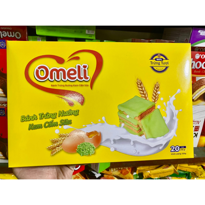 Bánh Omeli trứng nướng kem cốm sữa hộp 320g | Shopee Việt Nam
