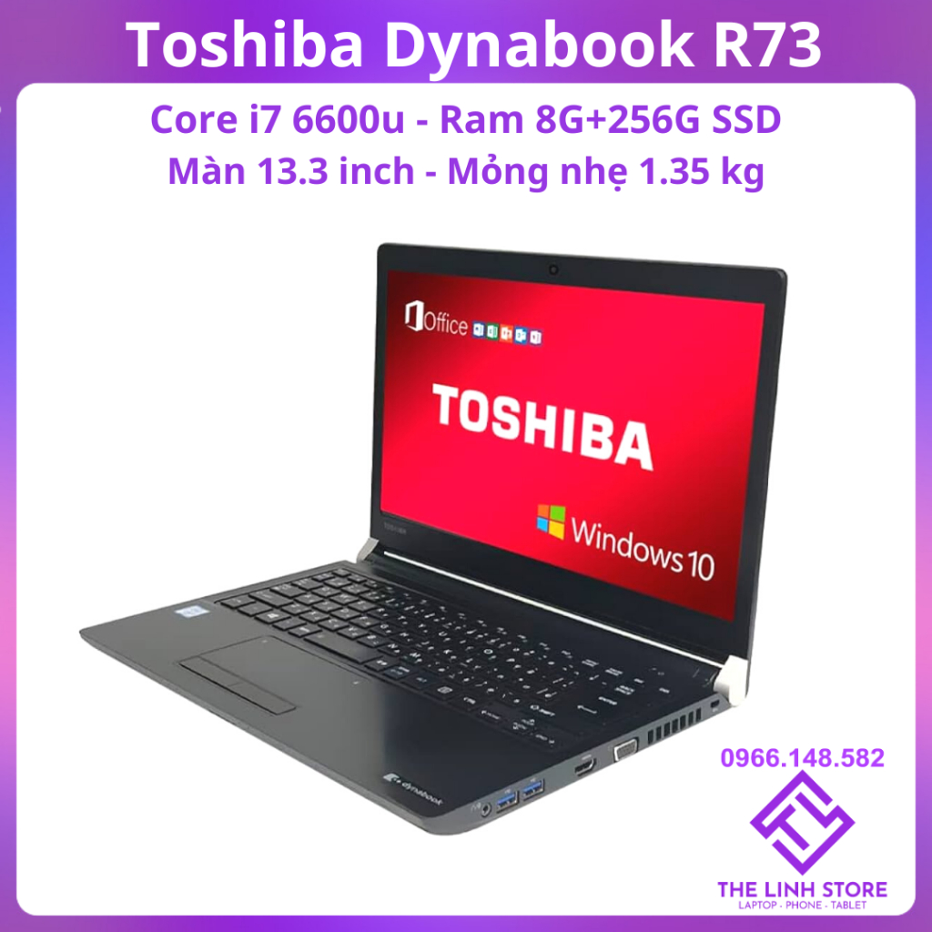 Laptop Toshiba Dynabook R73 Core i7 6600u Ram 8G 256G SSD - Màn 13.3 ...