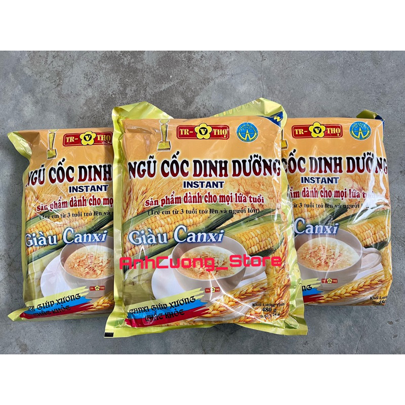 Combo 3 bịch bột ngũ cốc dinh dưỡng Trường Thọ 480g (1bịch 20 gói x 24g) thơm ngon bổ dưỡng ...