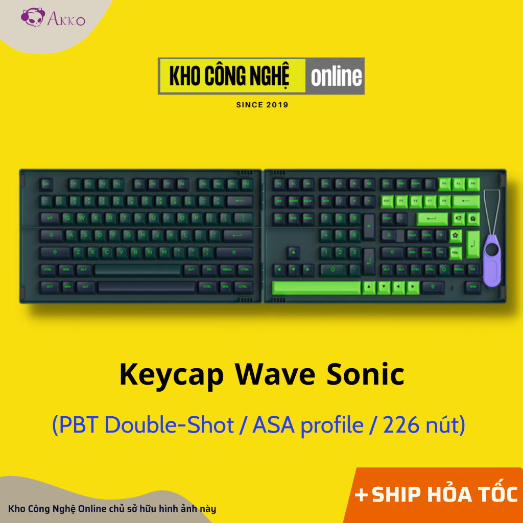 Keycap AKKO Wave Sonic (PBT Double-Shot/ASA profile/226 nút) | Shopee ...