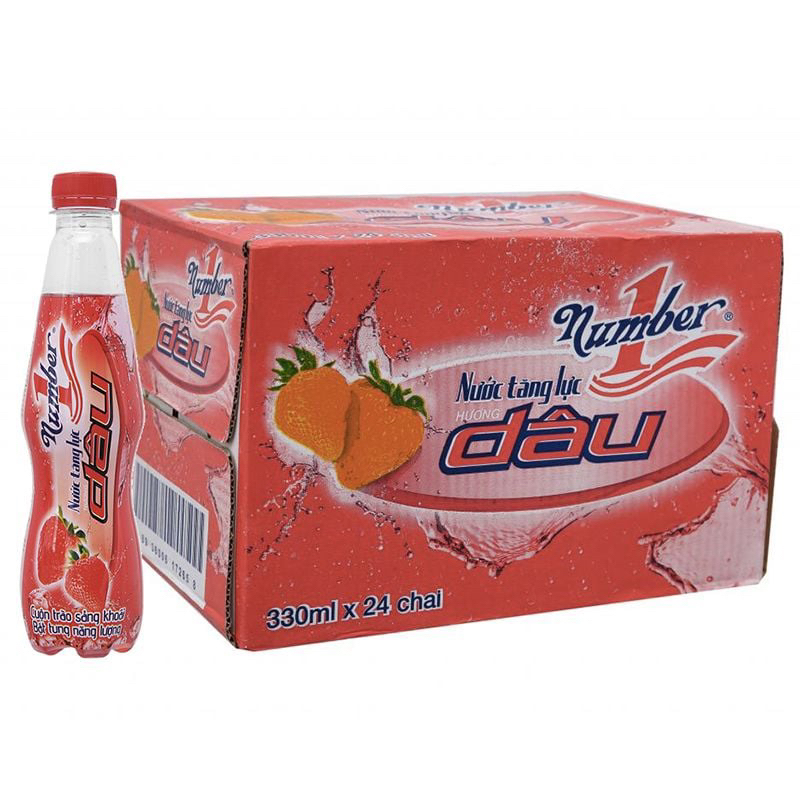 THÙNG NƯỚC TĂNG LỰC NUMBER ONE VỊ DÂU 24 CHAI X 330ML | Shopee Việt Nam