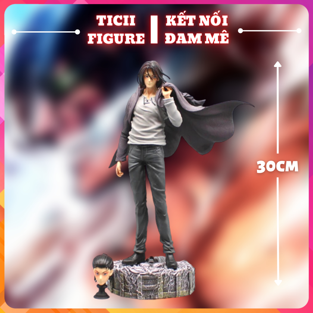 (Có sẵn) Mô hình Eren Đại chiến Titan 2 đầu thay thế cao 30cm fullbox cực nét - Figure AOT ...