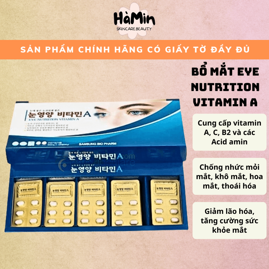 Viên uống Bổ mắt Eye Nutrition Vitamin A SamSung Bio Pharm Hàn Quốc Hộp ...