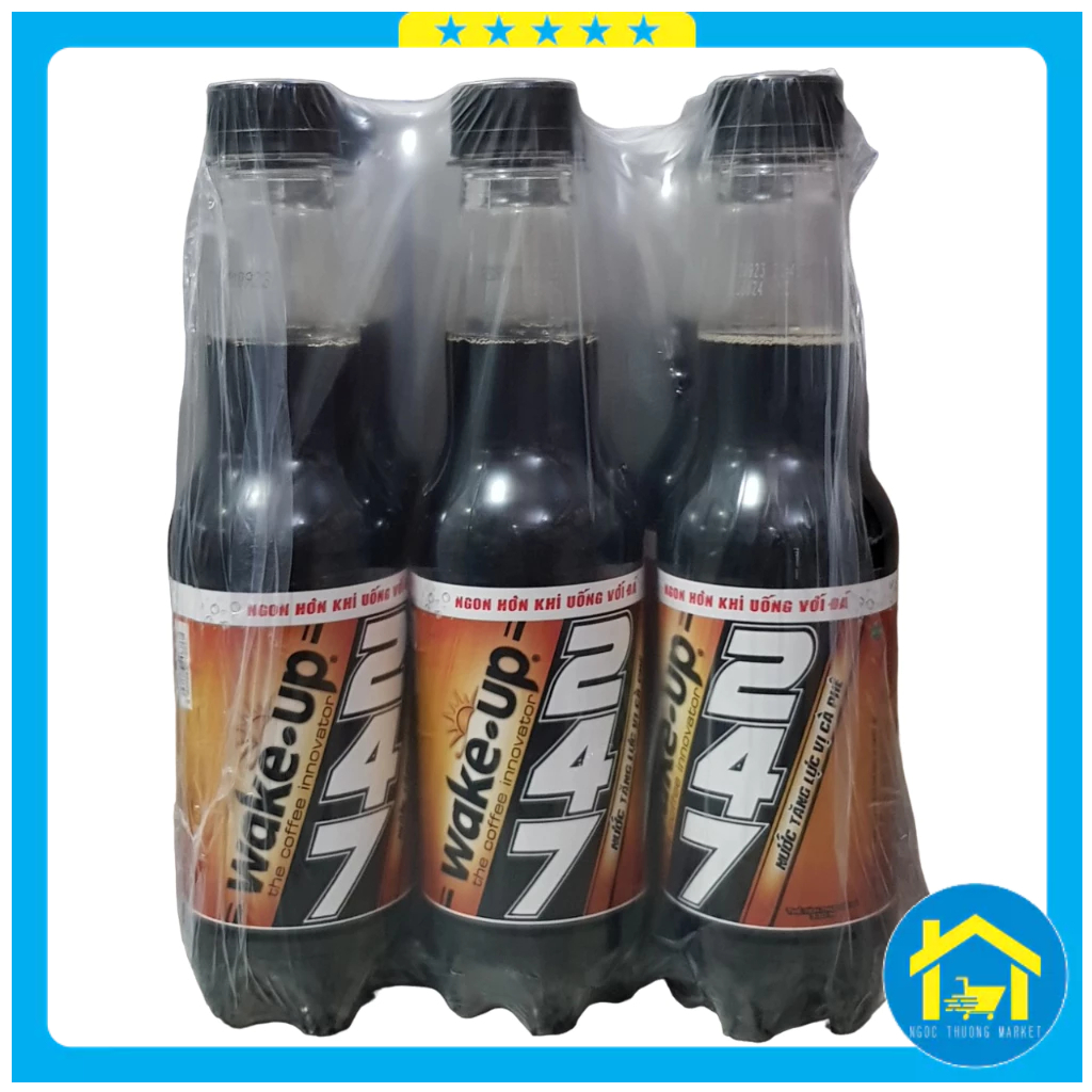 Lốc 6 chai - Wakeup 247 nước tăng lực vị cà phê chai 330ml | Shopee ...