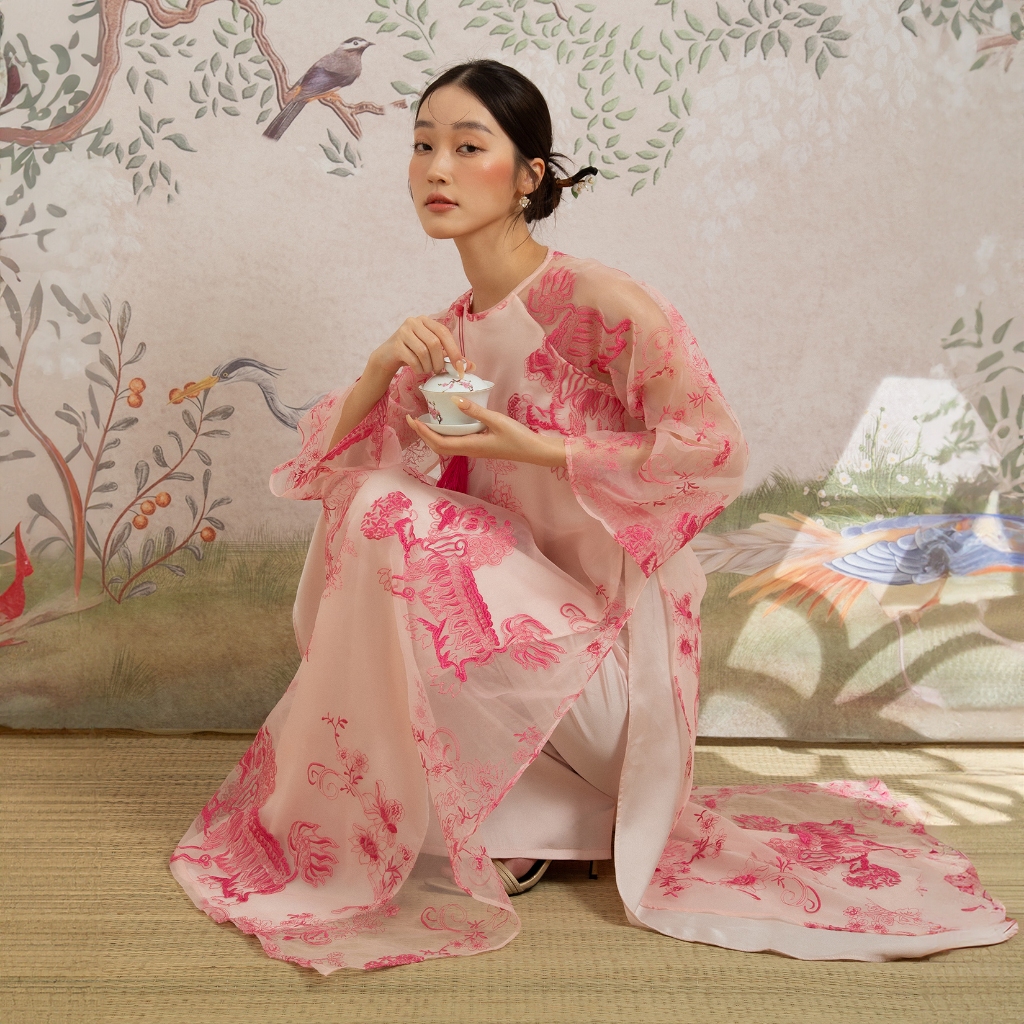 Áo Dài 2024 HOA VIÊN - ORGANZA - EDINI | Shopee Việt Nam