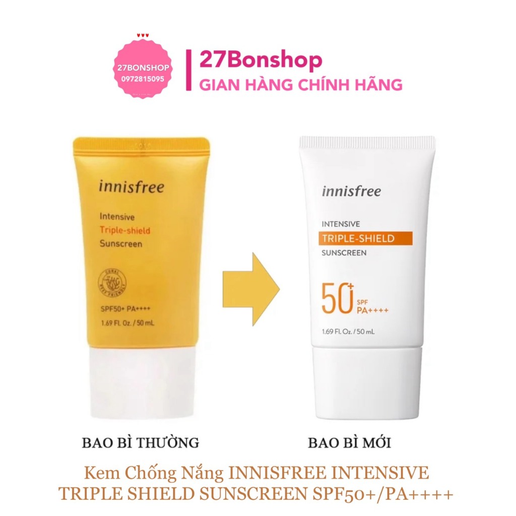 KEM CHỐNG NẮNG INNISFREE INTENSIVE TRIPLE SHIELD SUNSCREEN SPF50+/PA ...