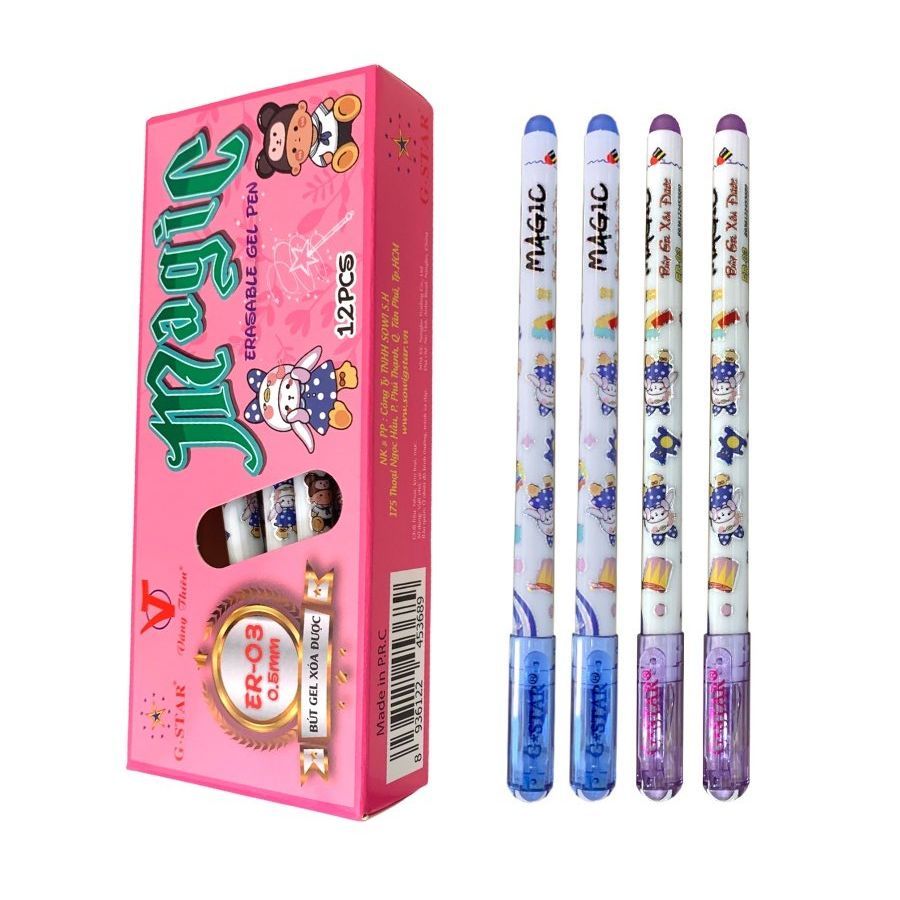 [ER03] HỘP 12 Cây Viết Gel Nước / Bút GEL XOÁ ĐƯỢC G-Star / Gstar ER-03 / ER3 / ER 03 Ngòi Bi 0 ...