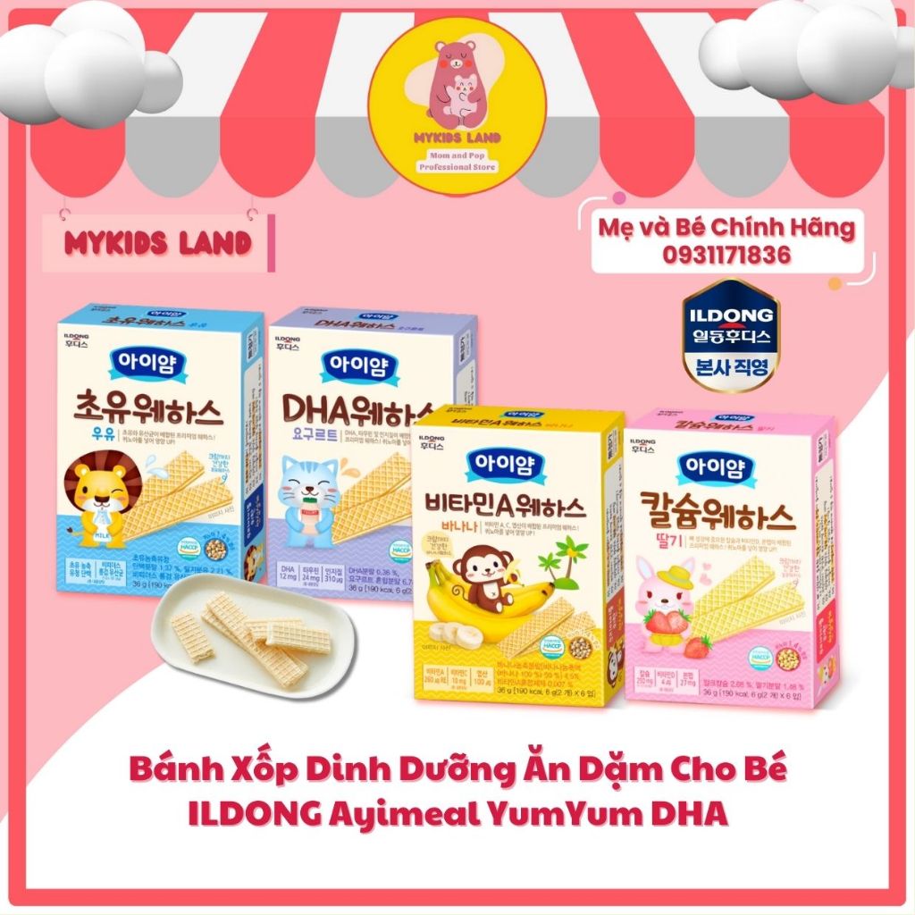 [DATE 2025] Bánh Xốp Dinh Dưỡng Ăn Dặm Cho Bé ILDONG Ayimeal Yum Yum DHA Vị Dâu - Chuối - Sữa ...