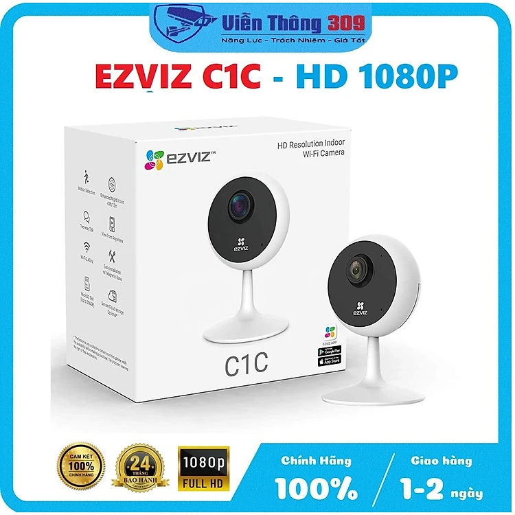Camera wifi ezviz, camera C1C không dây quan sát ngoài trời, trong nhà ...