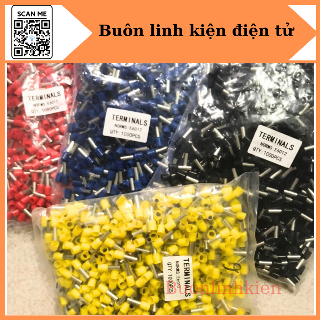 100 Đầu cos kim rỗng các loại, đầu cốt dây điện, cos kim rỗng, cốt kim ...