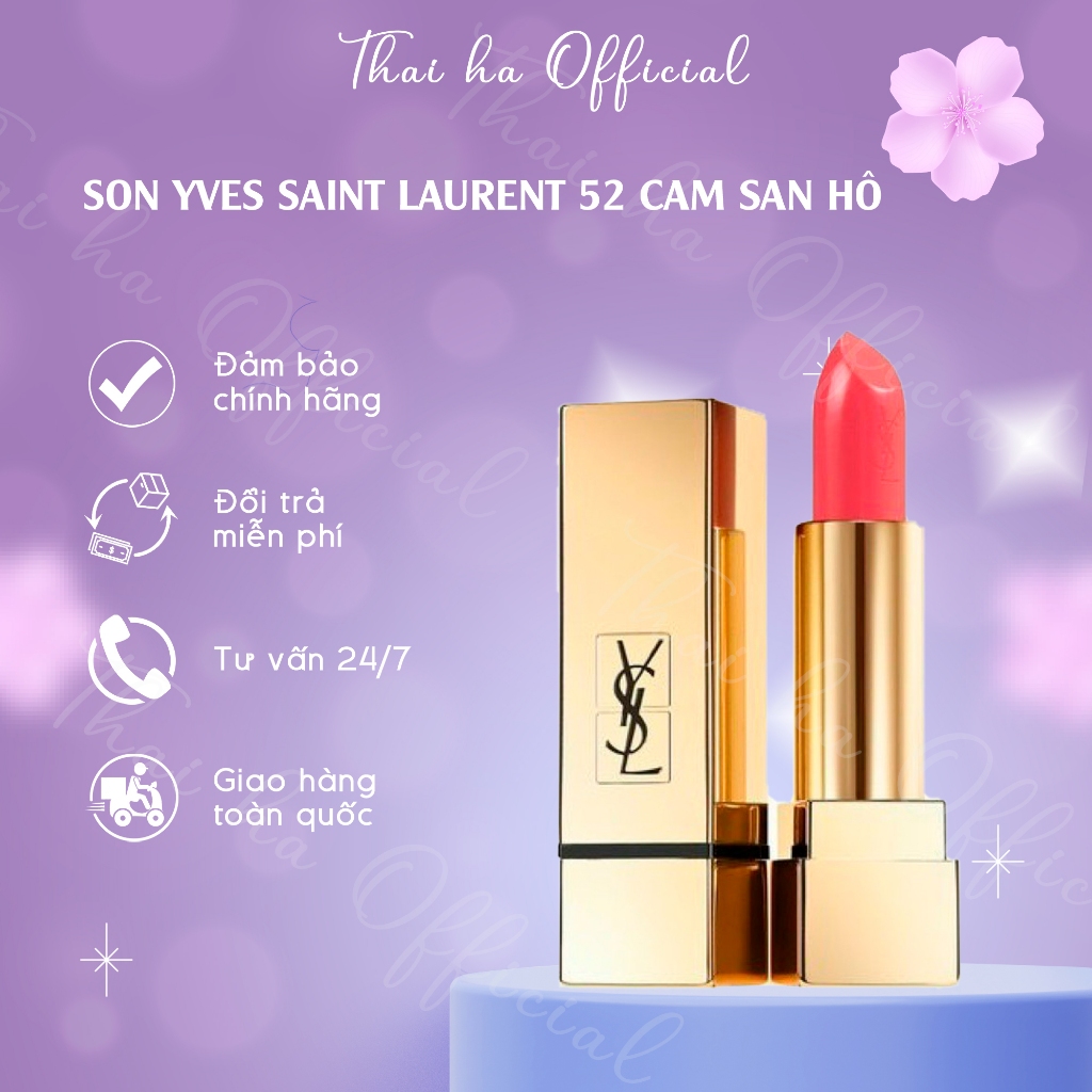 Son Yves Saint Laurent 52 cam san hô - Thái Hà Official | Shopee Việt Nam