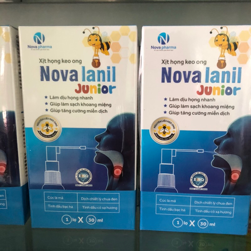 xịt họng keo ong Nova lanil Junior chai 30 ml làm dịu họng nhanh | Shopee Việt Nam