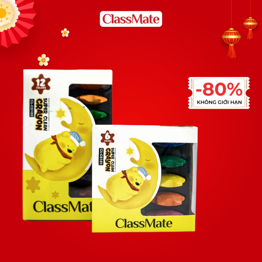 Bút Sáp Màu Siêu Sạch CLASSMATE 6-12 Màu, Bám Giấy Tốt Cho Bé Tập Tô CL-CS101/CS102 | Shopee ...
